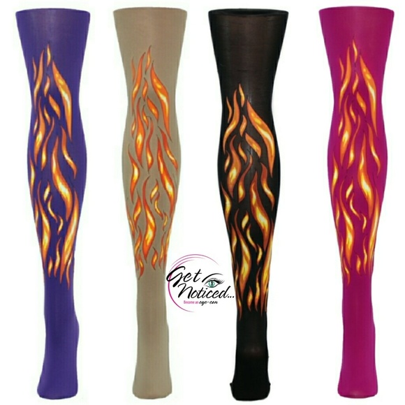 Accessories | Flaming Flames Tights | Poshmark